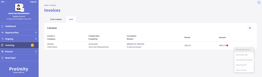 Where do you find your previous invoices? – ProUnity